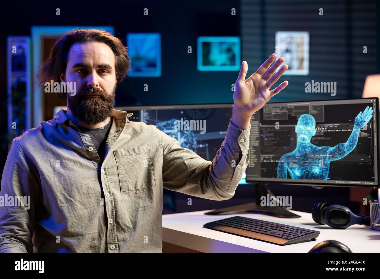 Rogue AI taking control of software developer, moving his limbs ...