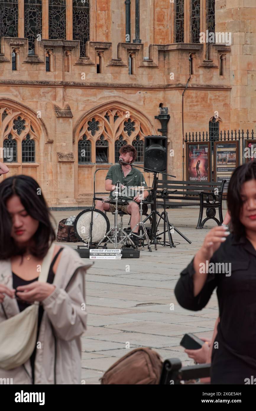 Cinematic streets of Bath - performers Stock Photo - Alamy
