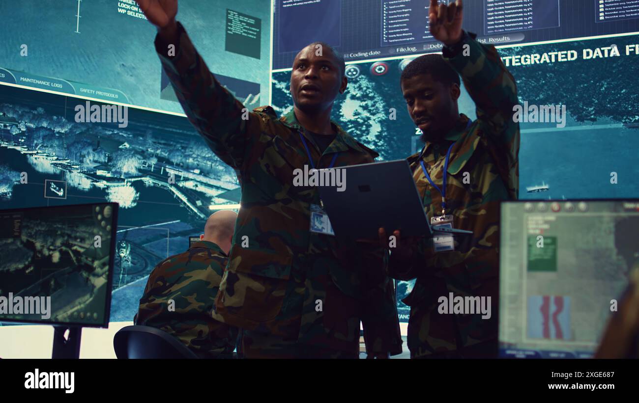 Army commanders overseeing field operations with real time data ...