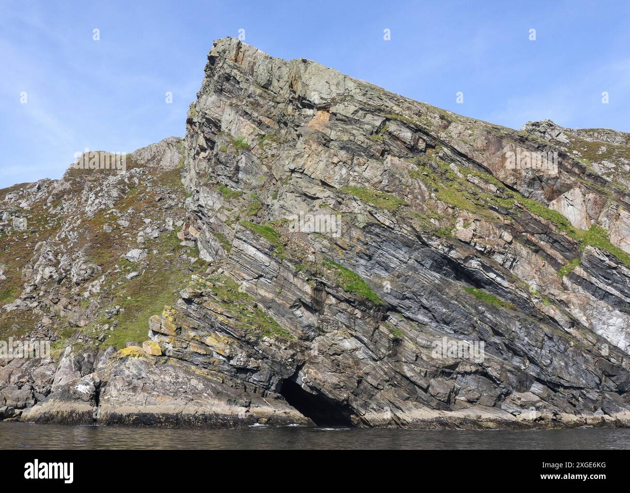 Geology rock structures fissures cliffs coast County Donegal near ...