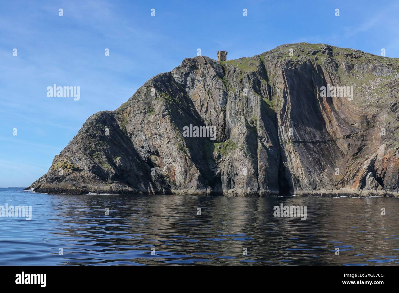 Donegal coast sea cliffs rocky headland coastal tower climbing location ...