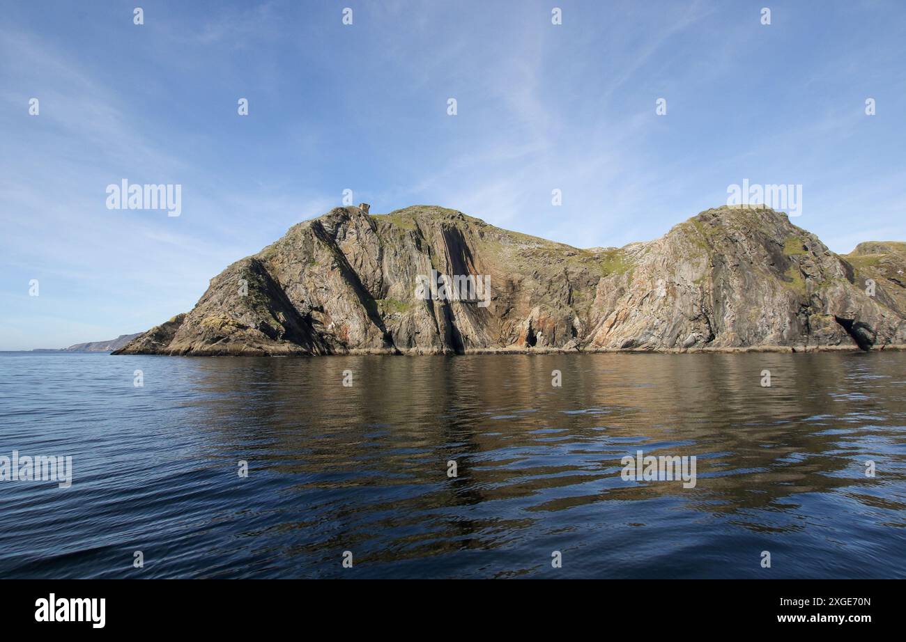 Irish seascape coast of Ireland County Donegal sea cliffs viewed from ...