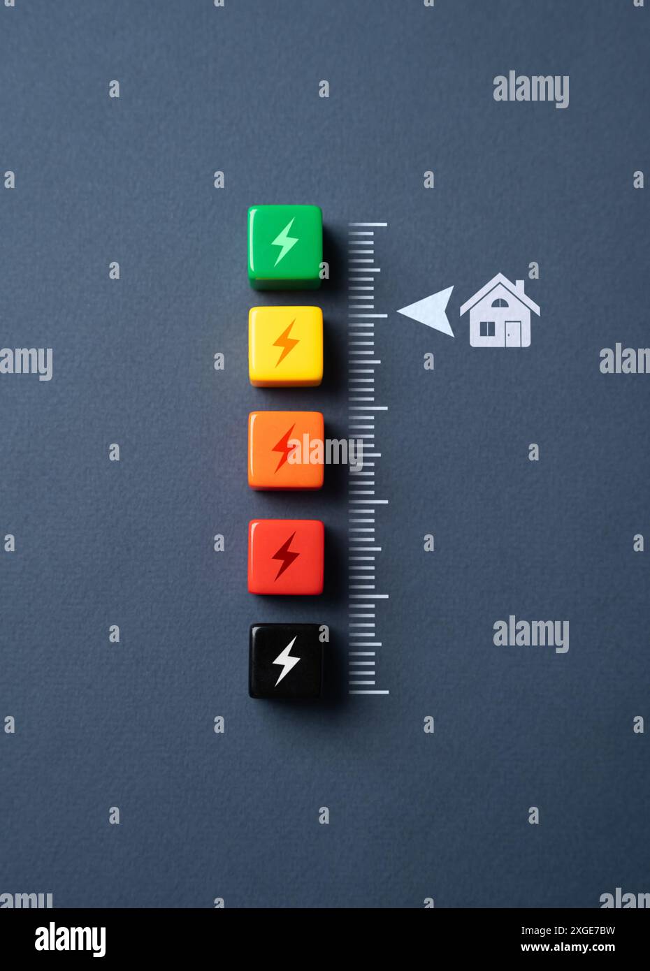 Home energy efficiency scale. Green technologies. Autonomy and self ...