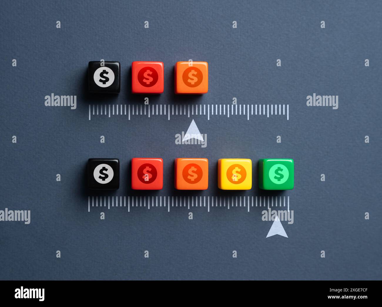 Comparison of profitability. Profit and benefits. Earning money ...