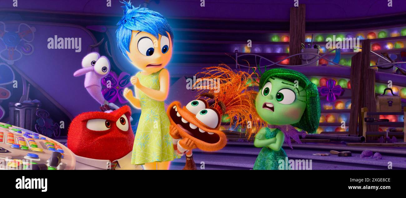 INSIDE OUT 2, from left: Fear (back, voice: Tony Hale), Anger (voice ...