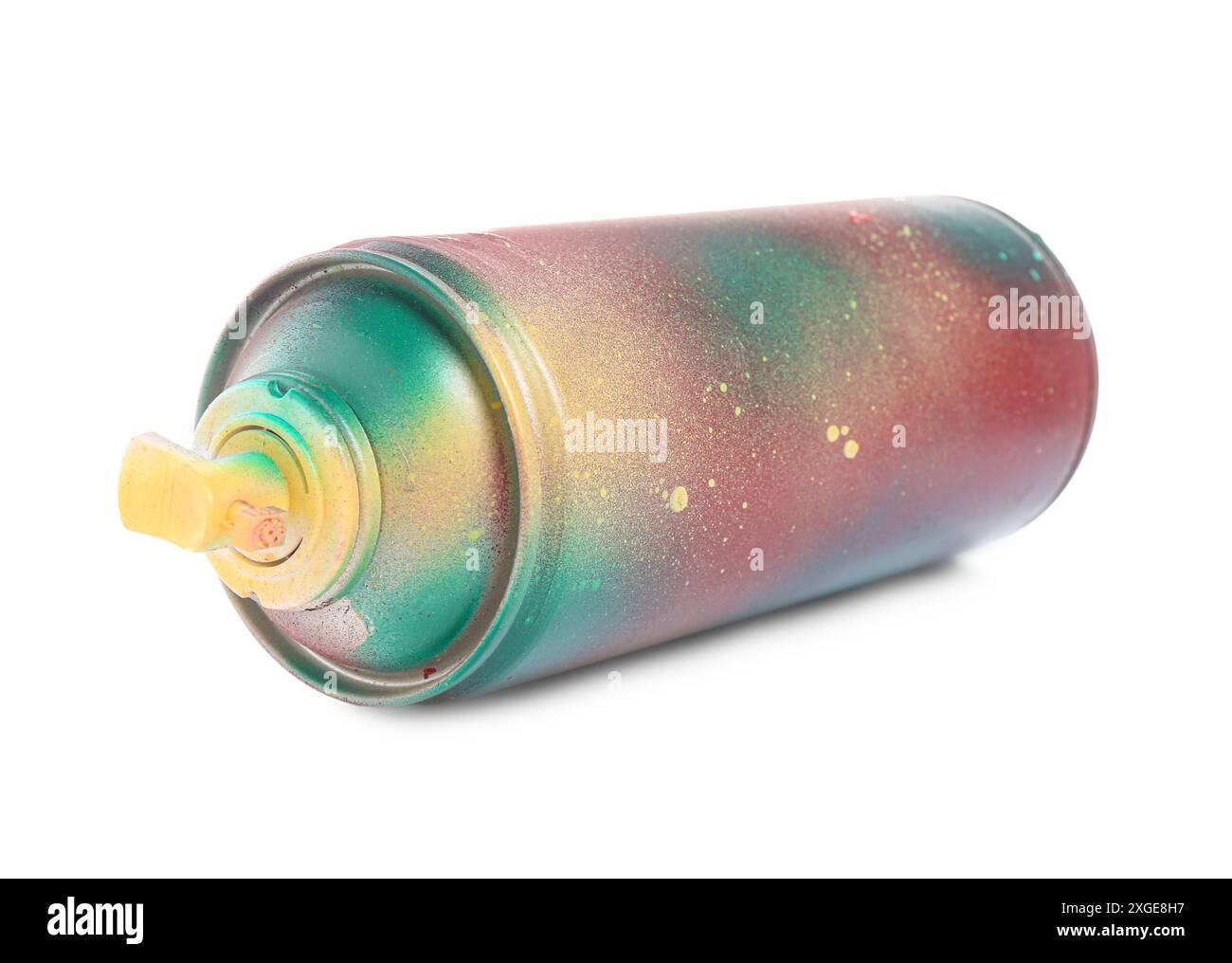 One can of bright spray paint isolated on white Stock Photo - Alamy