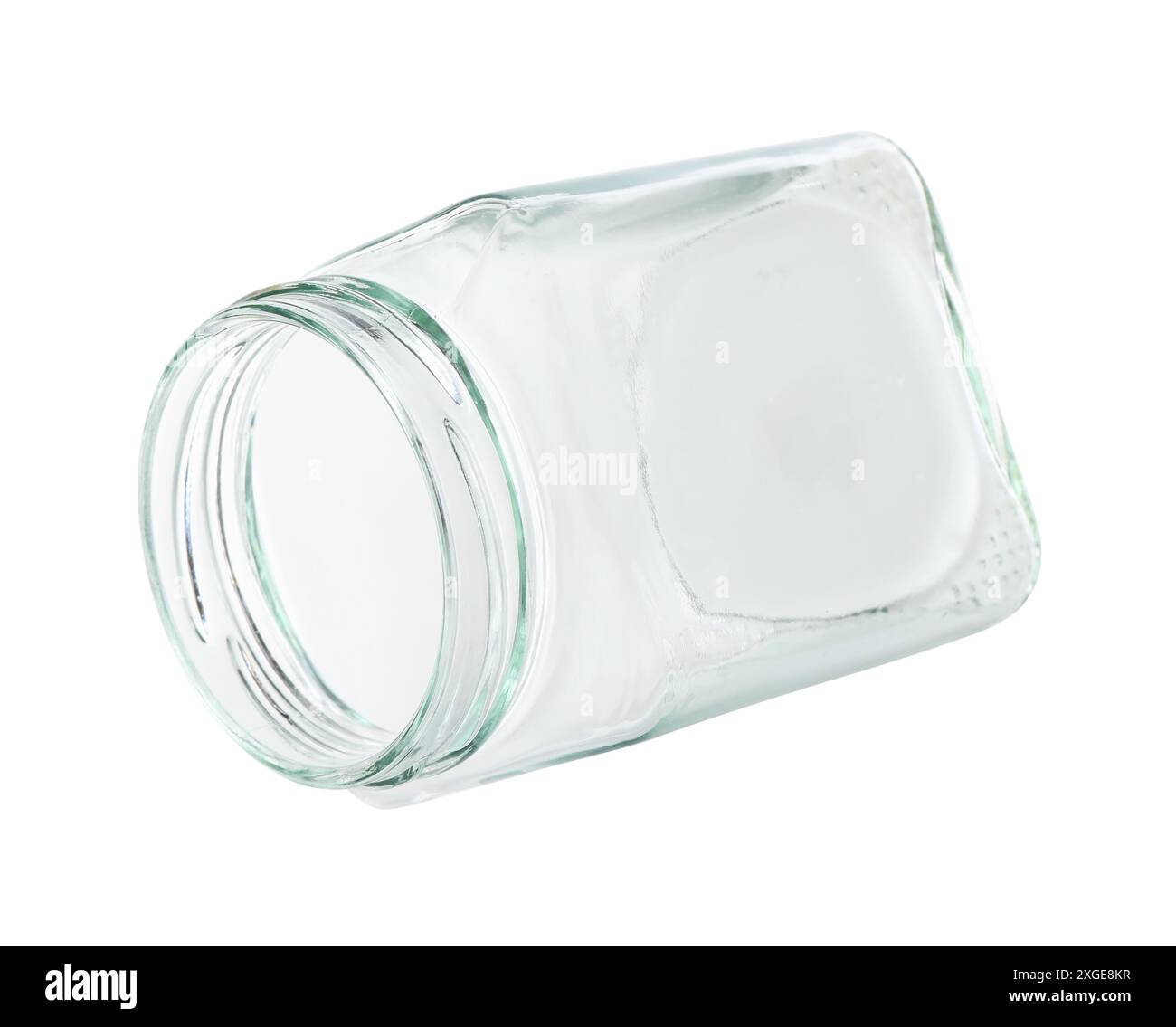 One empty glass jar isolated on white Stock Photo - Alamy