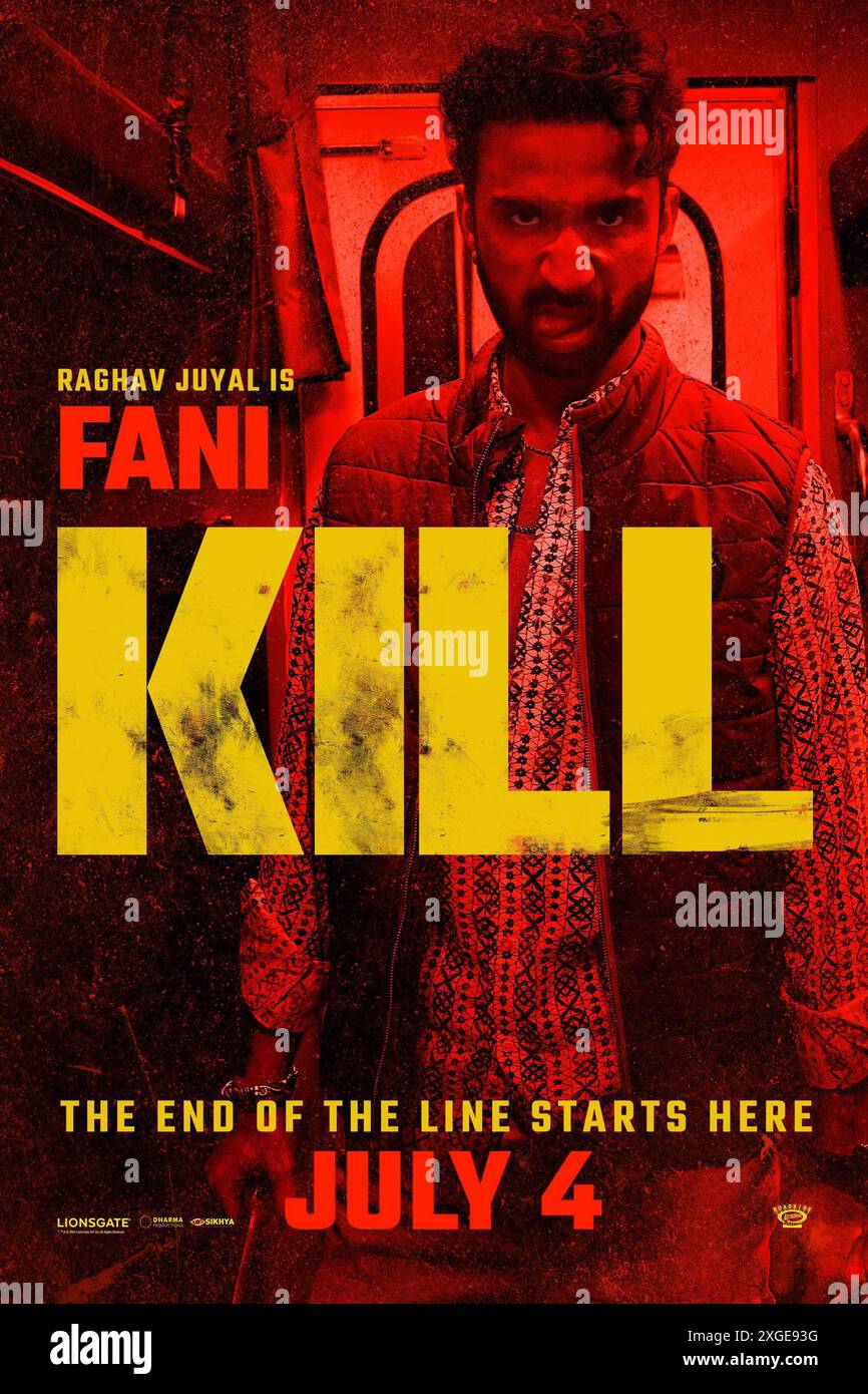 KILL, character poster, Raghav Juyal, 2023. © Roadside Attractions ...
