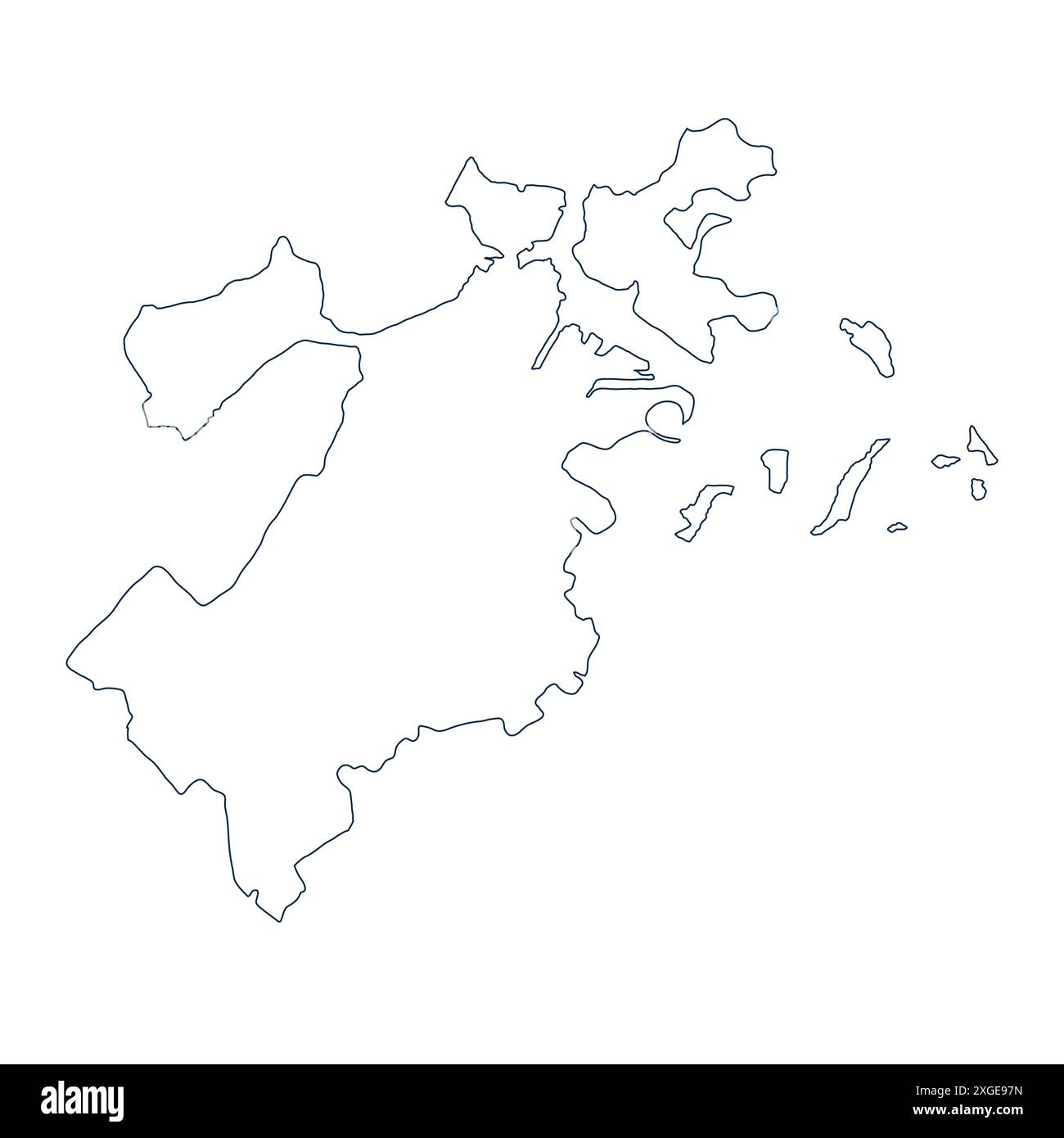 Outline map of boston city, capital of Massachusetts Stock Vector Image ...