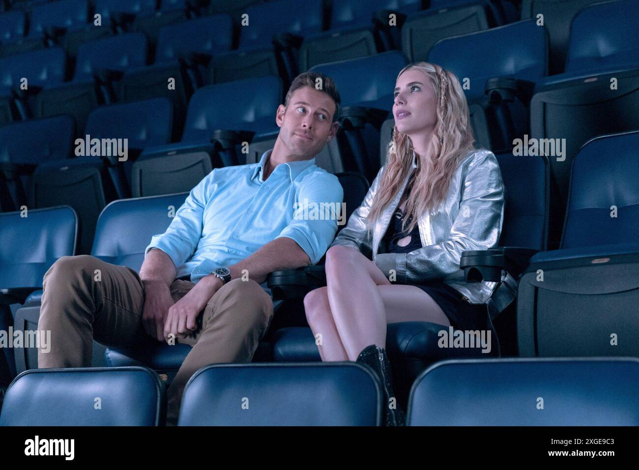 SPACE CADET, from left: Tom Hopper, Emma Roberts, 2024. ph: Eric ...