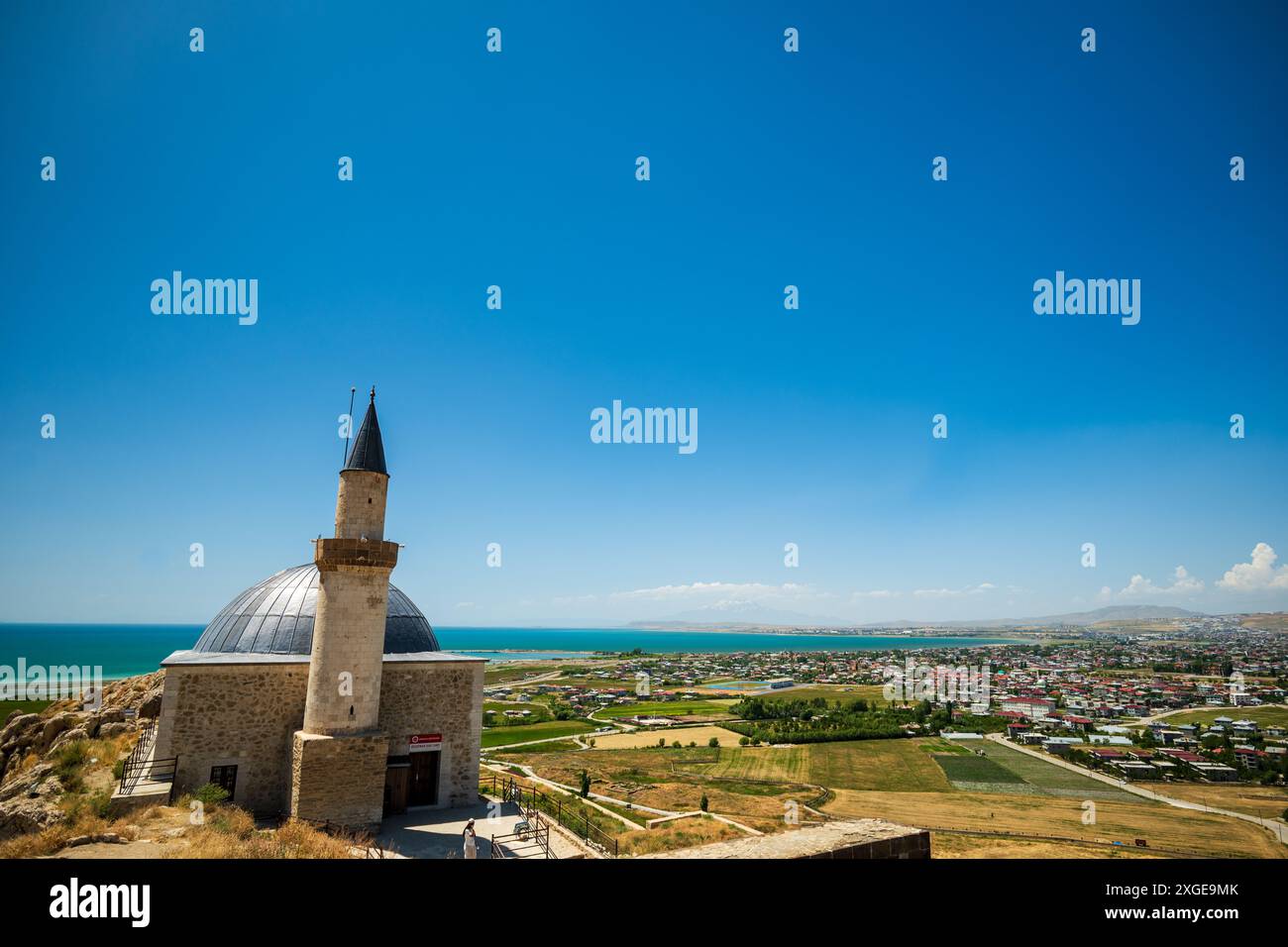 Van castle, or Fortress of Van, scenery in Van, Turkey. The Fortress of ...