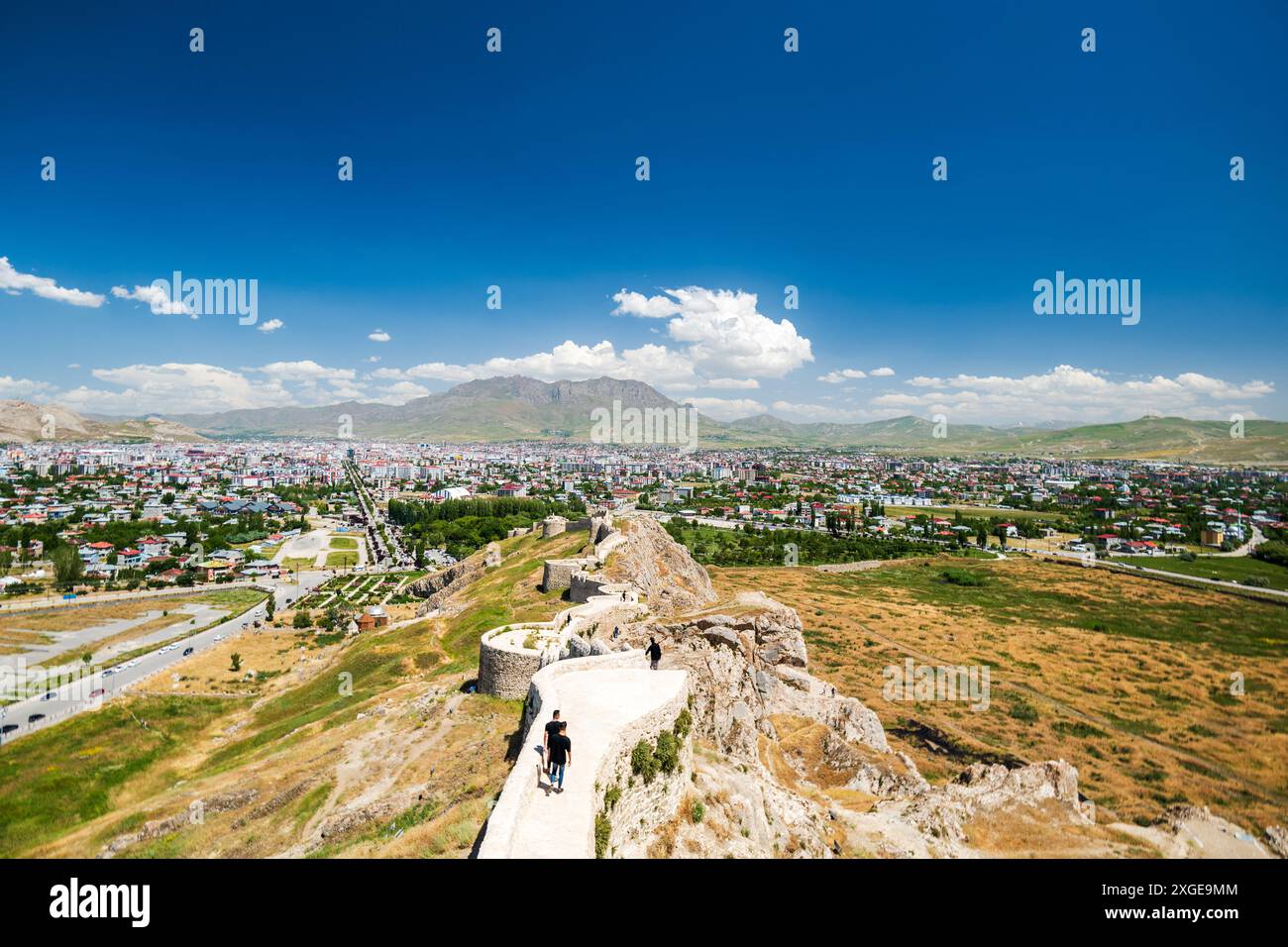 Van castle, or Fortress of Van, scenery in Van, Turkey. The Fortress of ...