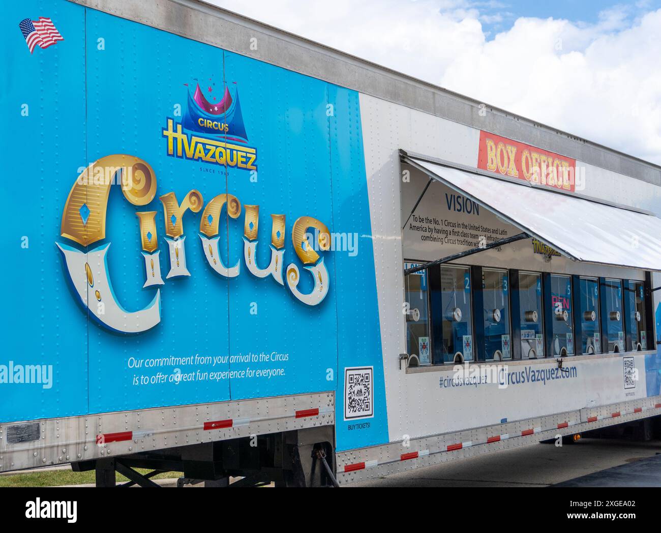 Circus ticket booth at a suburban circus Stock Photo - Alamy