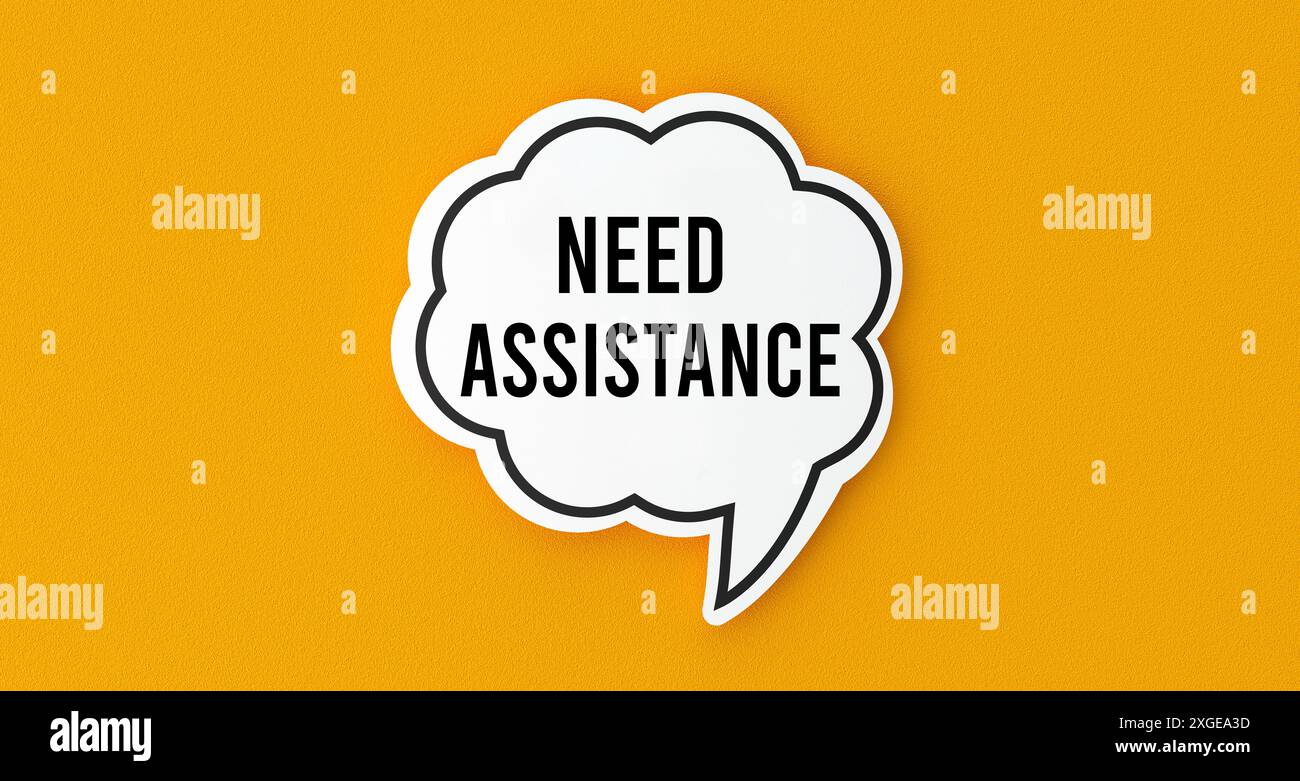 Need assistance banner Stock Photo - Alamy