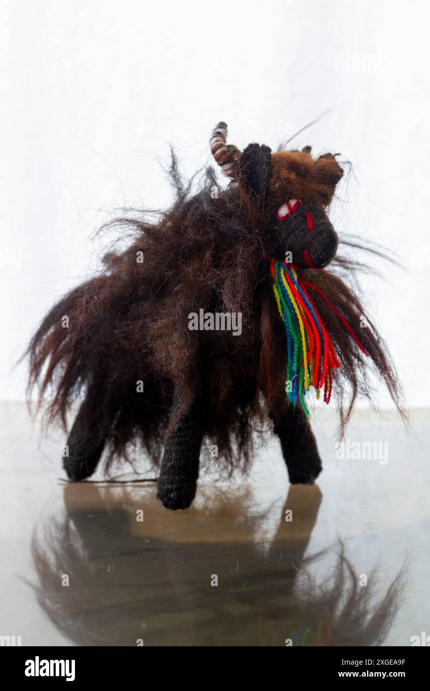 Plush furry goat traditional handmade craft Chiapas Mexico Stock Photo ...