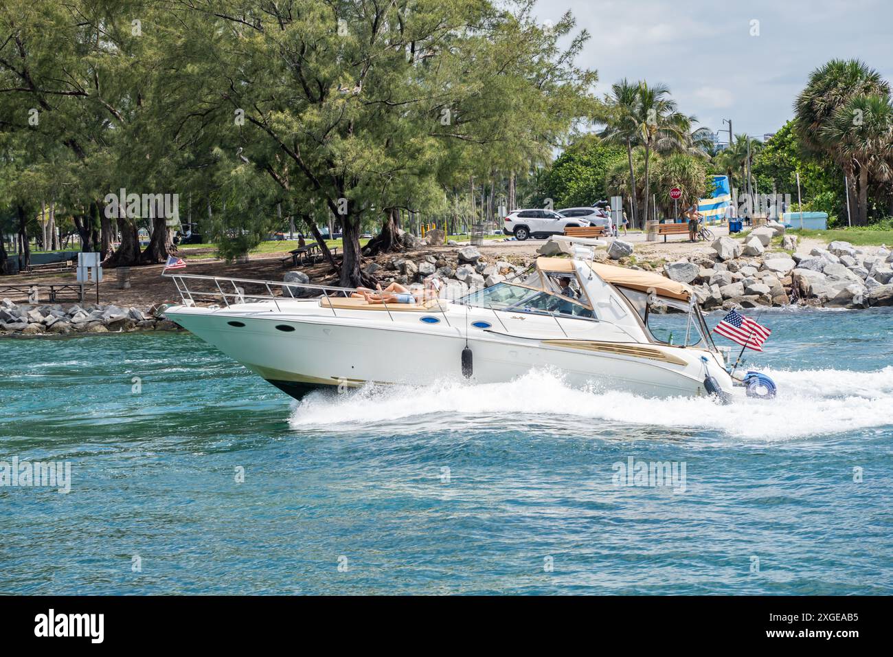 Miami Beach, Miami, Florida: Colorful yellow and red signs in Miami ...