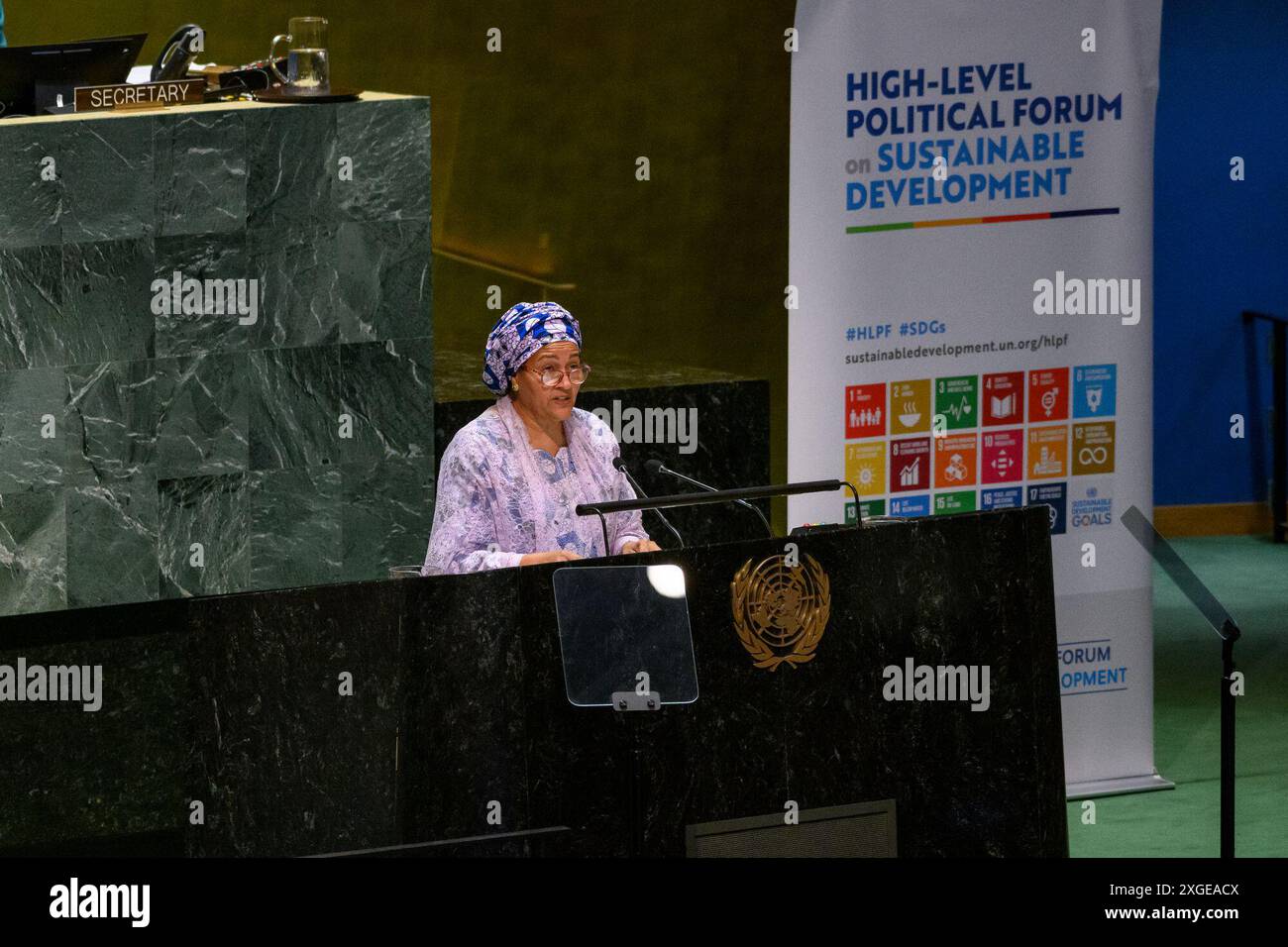(240708) -- UNITED NATIONS, July 8, 2024 (Xinhua) -- UN Deputy Secretary-General Amina Mohammed ...