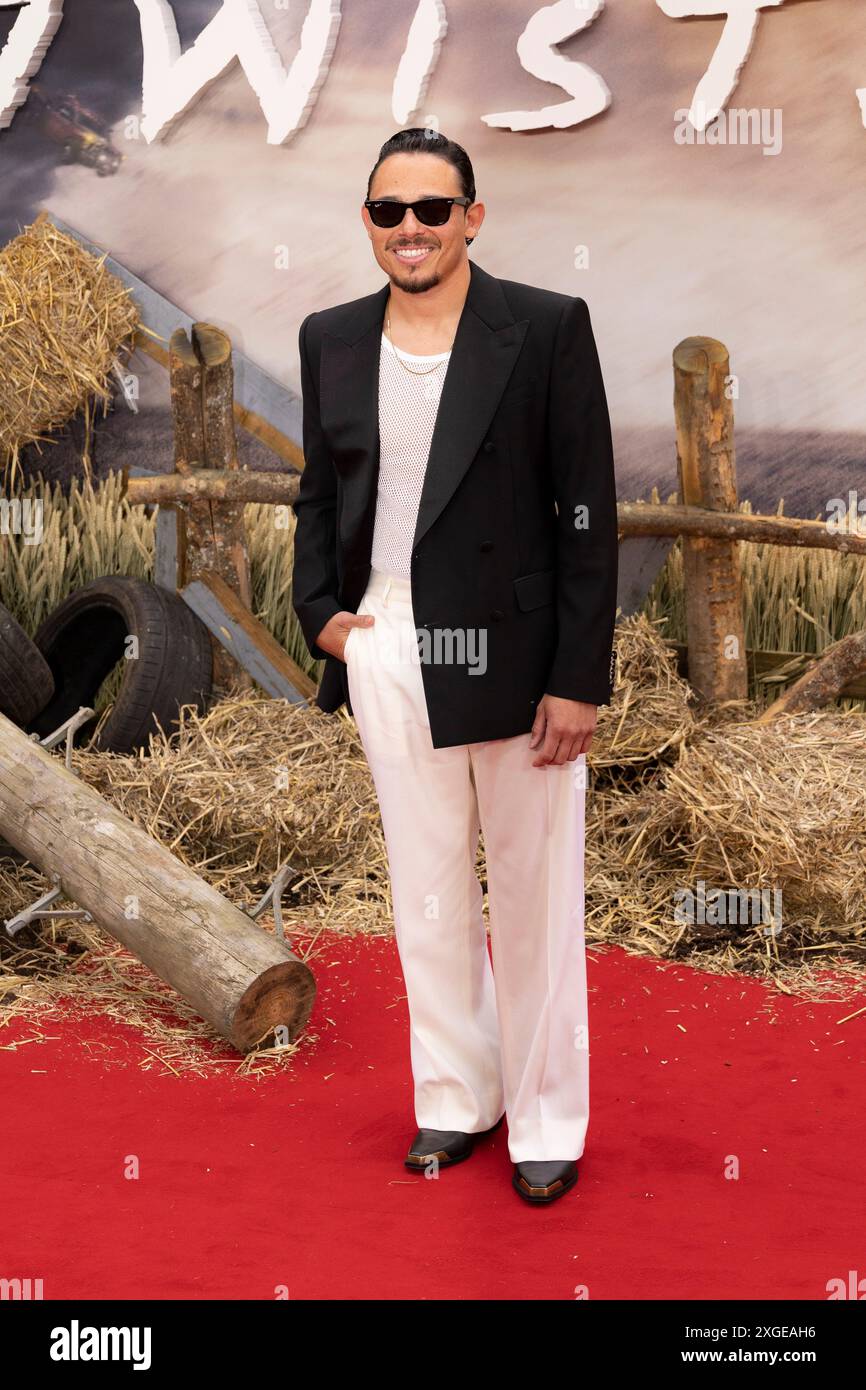 Anthony Ramos arrives at the premiere of 'Twisters' on Monday, July 8, 2024, to a central London ...