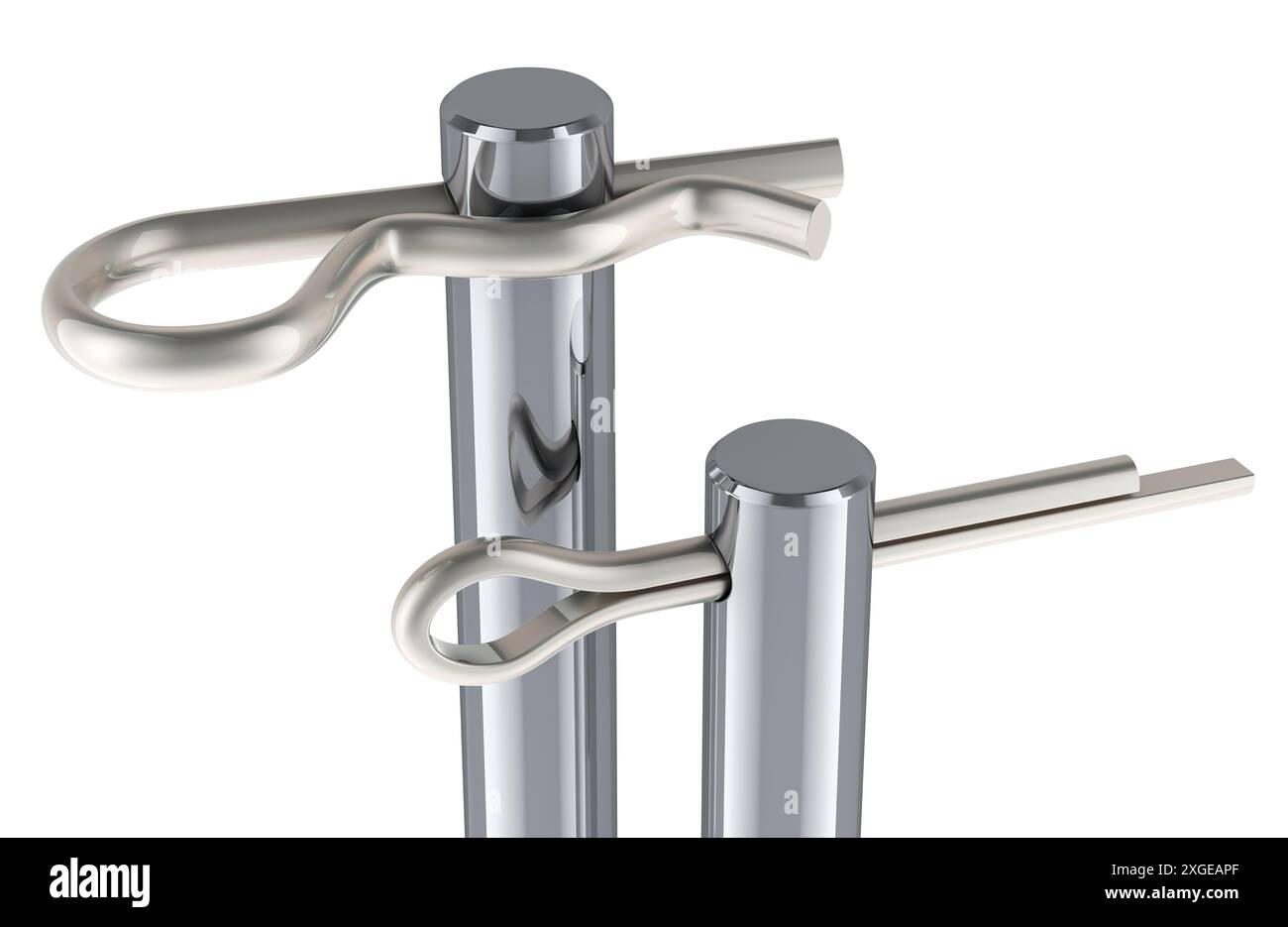 Clevis Pins with Cotter Pin and R Type Cotter Pin. 3D rendering ...