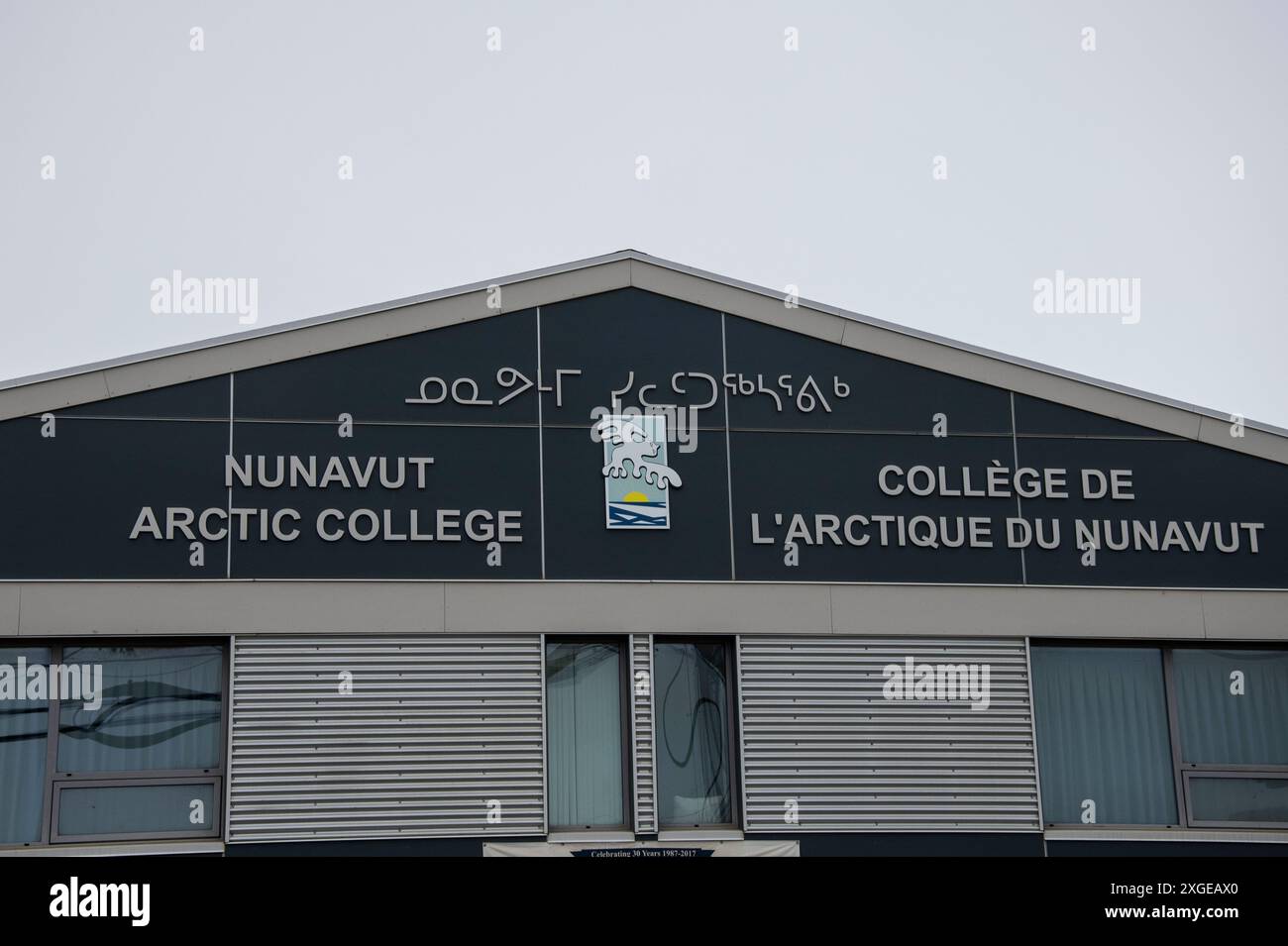 Multilingual Nunavut Arctic College sign in English, French and ...