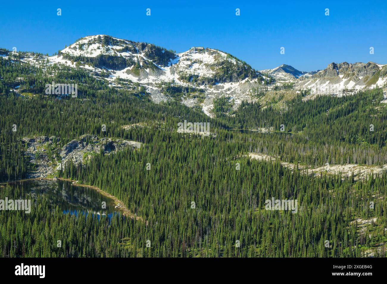 upper bear lake and coquina lake in the bitterroot mountains of idaho ...