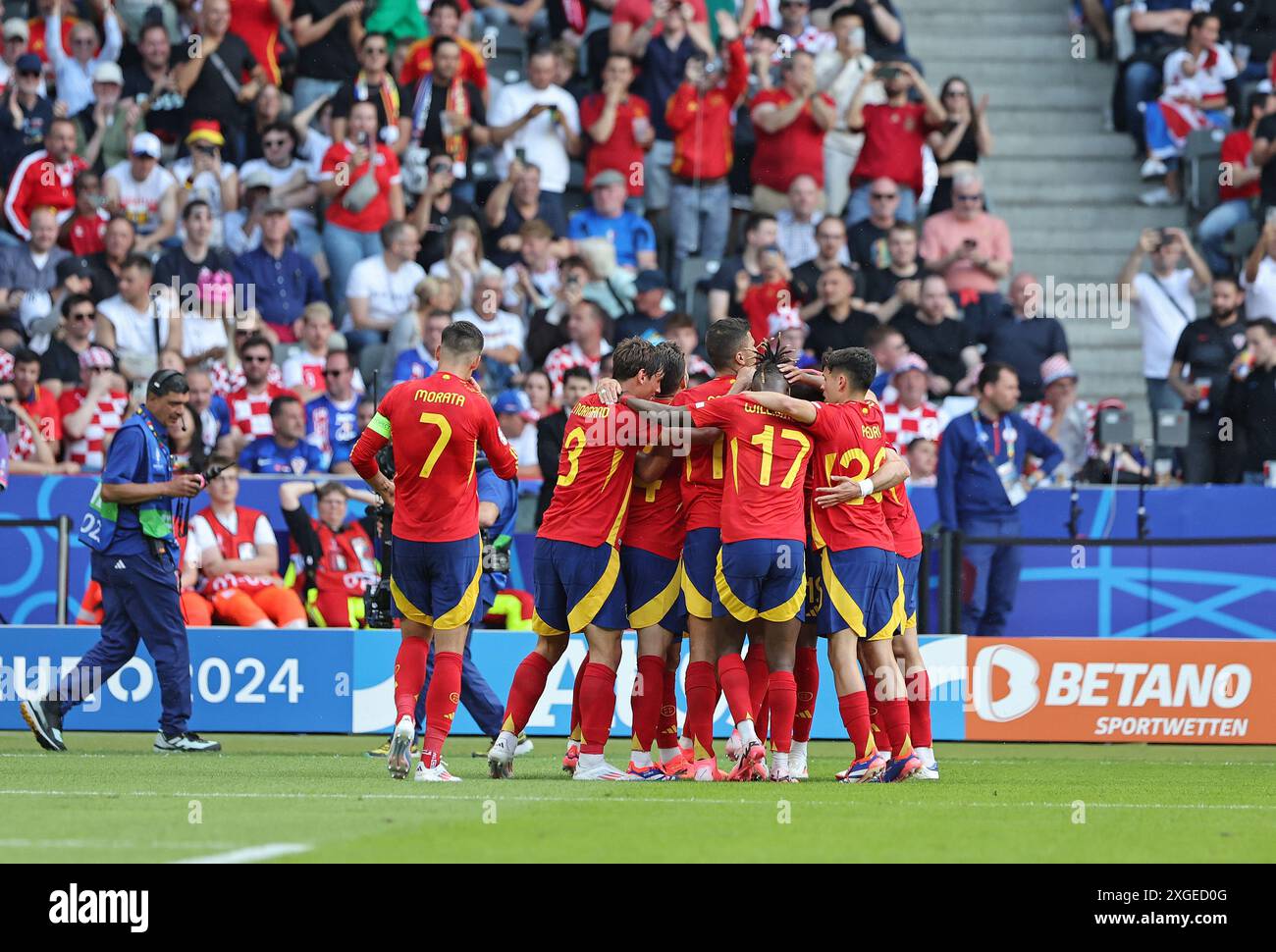 Berlin, Germany - June 15, 2024: Spanish players celebrate after ...
