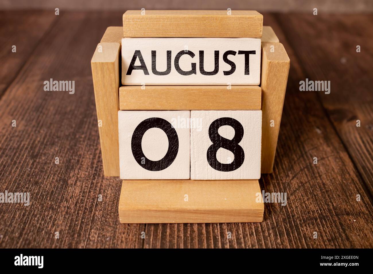 August Month, Appointment date with number cube design for background ...