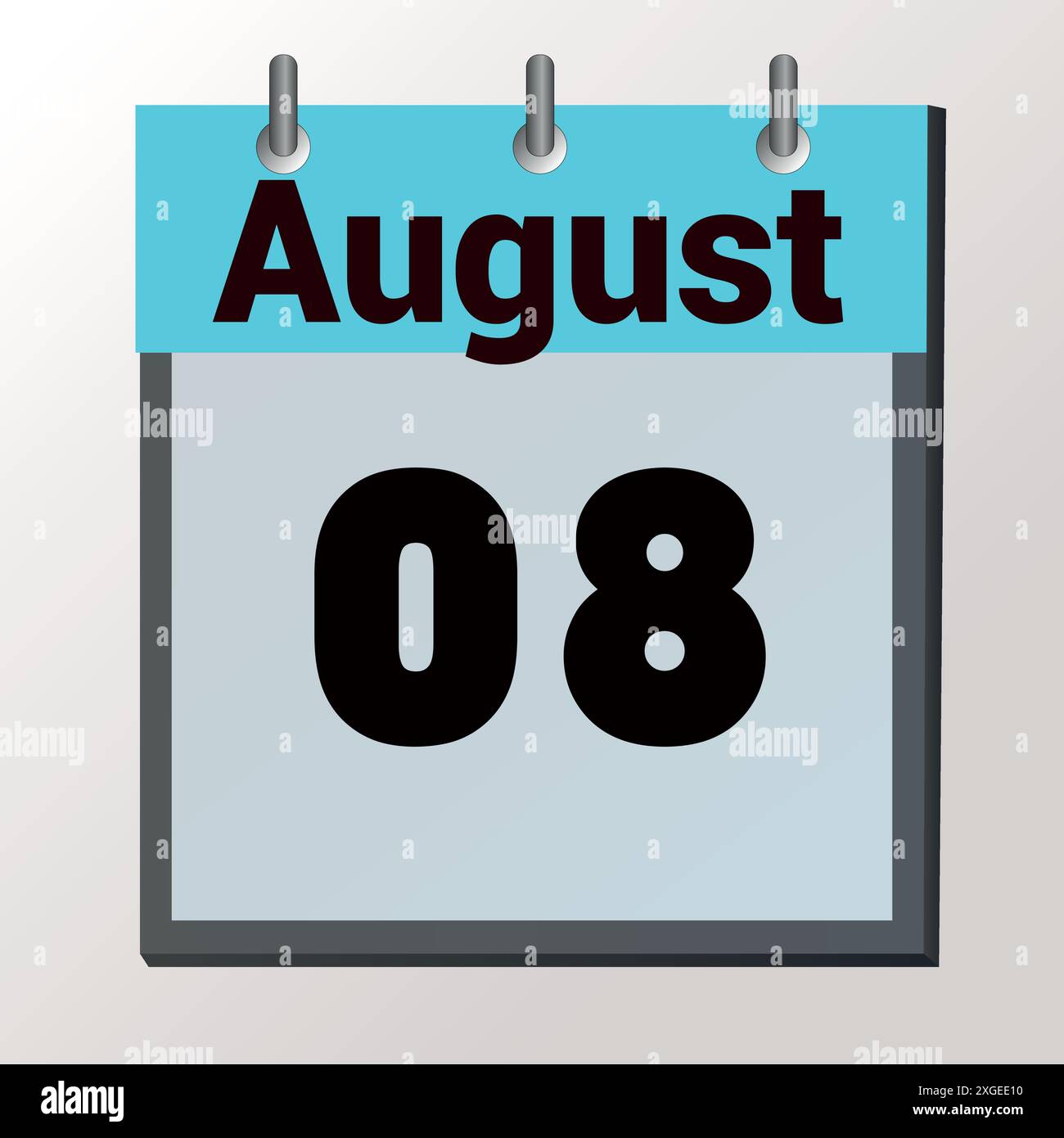 August month cube block Stock Vector Images - Alamy