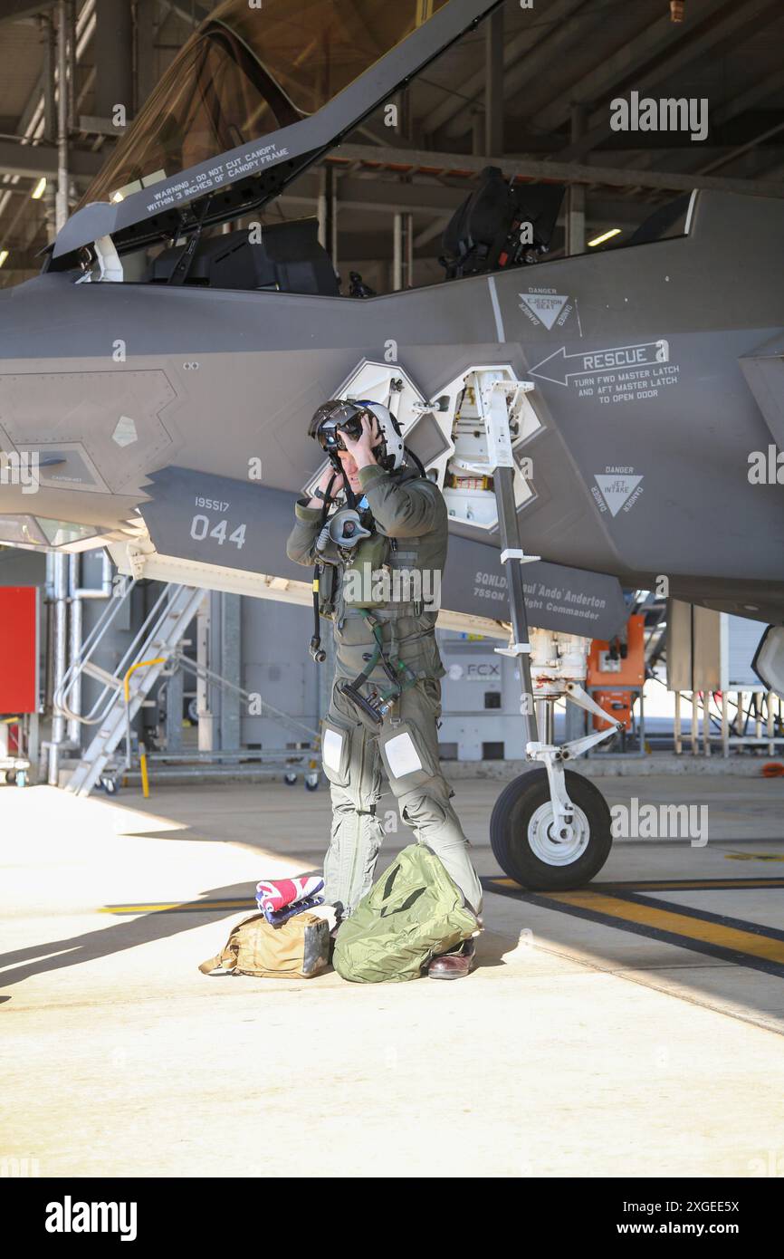 U.S. Marine Corps Lt. Col. Robert Guyette, an F-35B Lightning II pilot and commanding officer of ...