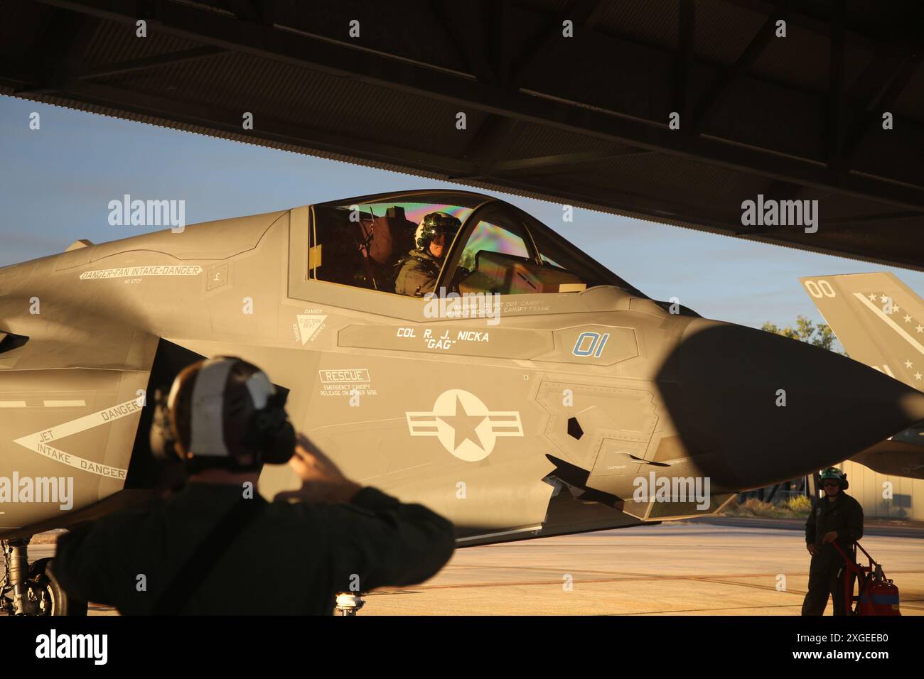 U.S. Marine Corps Col. Roy Nicka, commanding officer of Marine Aircraft ...