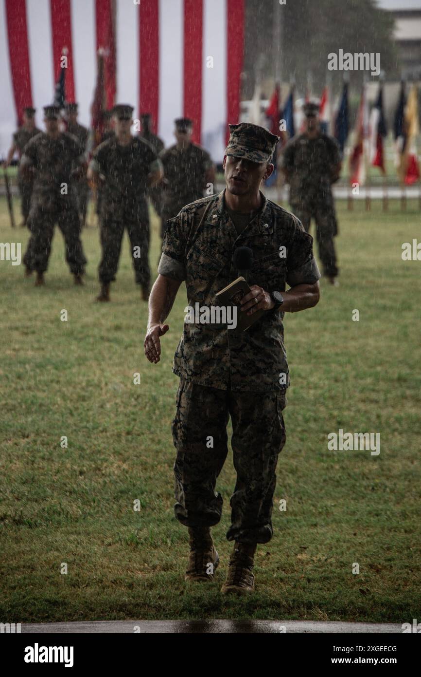 U.S. Marine Corps Lt. Col. Mark Lenzi, outgoing commanding officer with ...