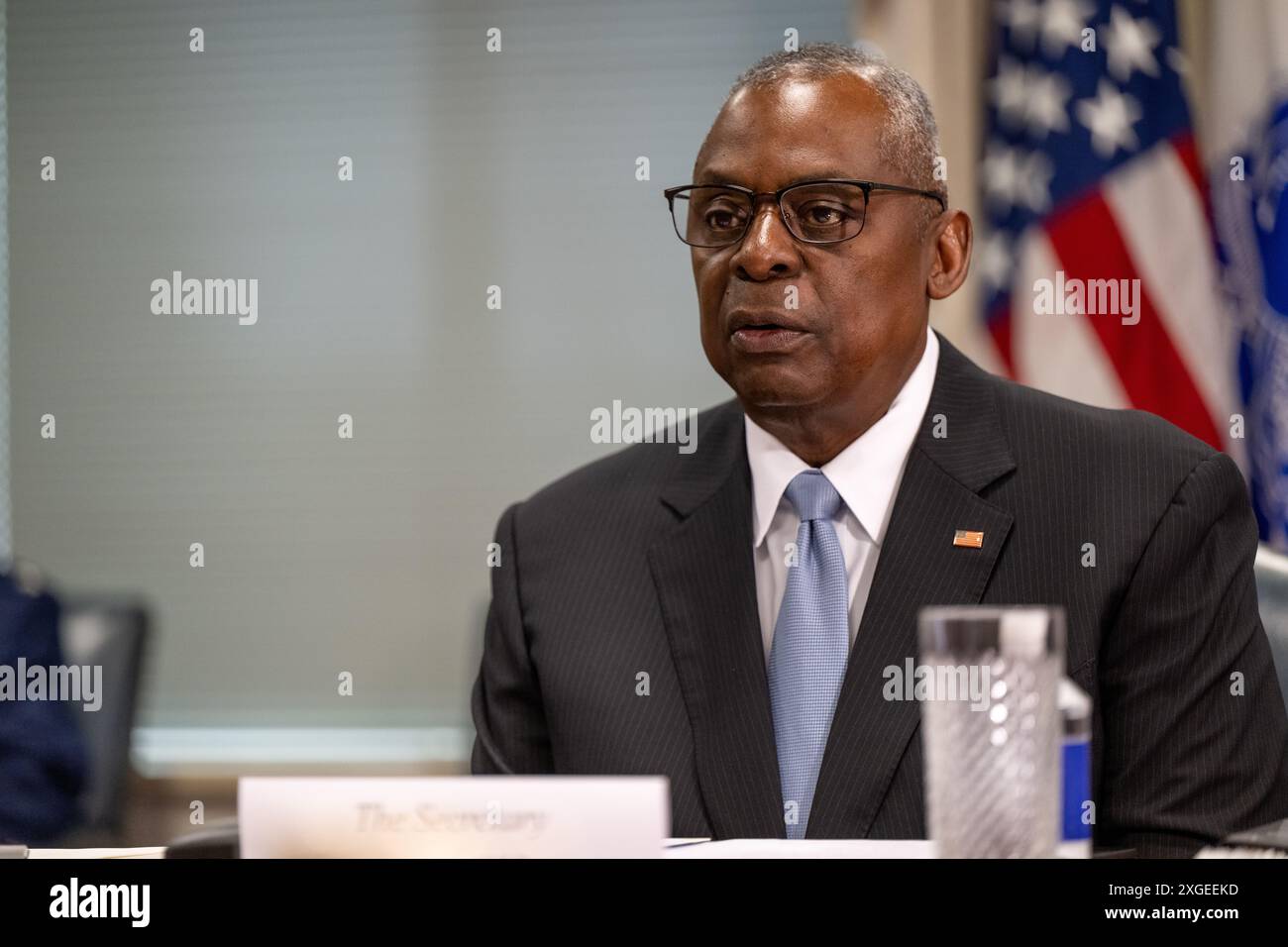 Secretary of Defense Lloyd J. Austin III hosts an honor cordon and meeting welcoming NATO ...