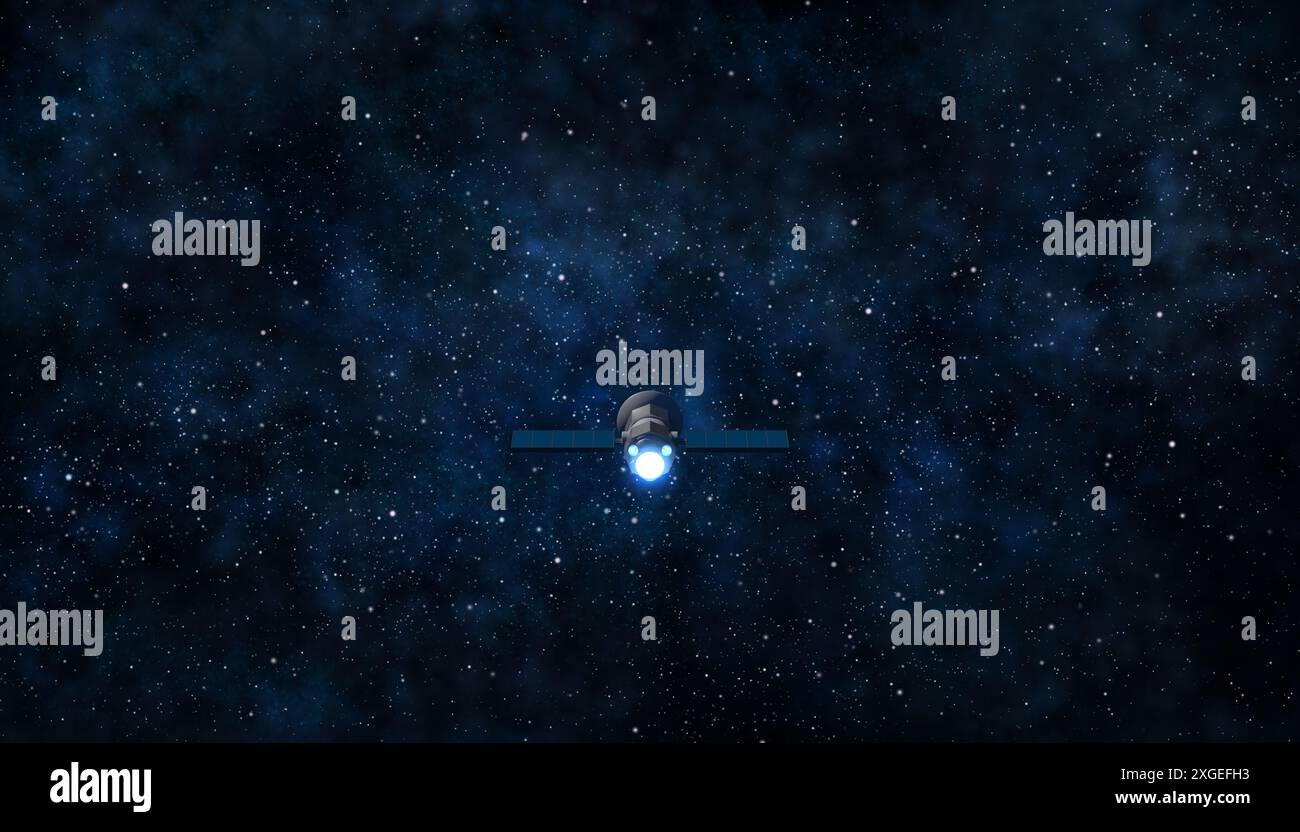 spaceship traveling in outer space, space exploration Stock Photo - Alamy