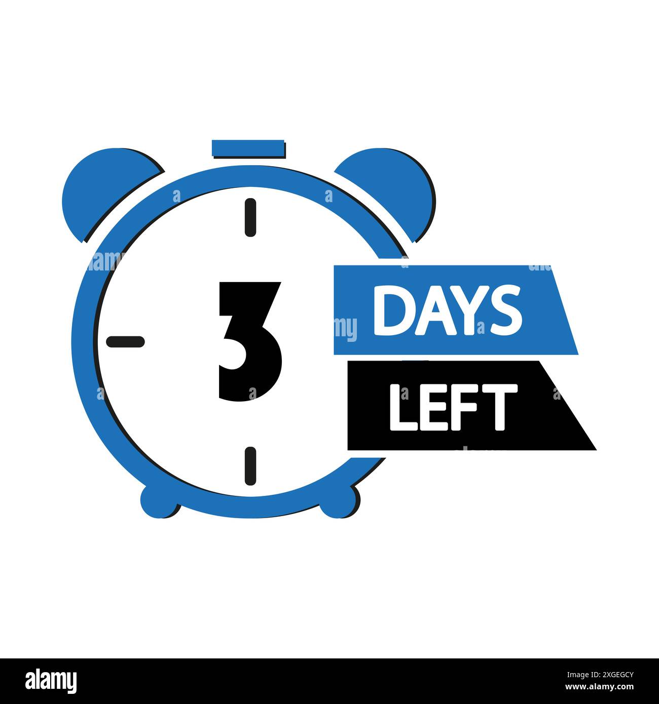 Countdown clock icon. Blue and black. 3 Days Left text. Vector illustration Stock Vector Image ...