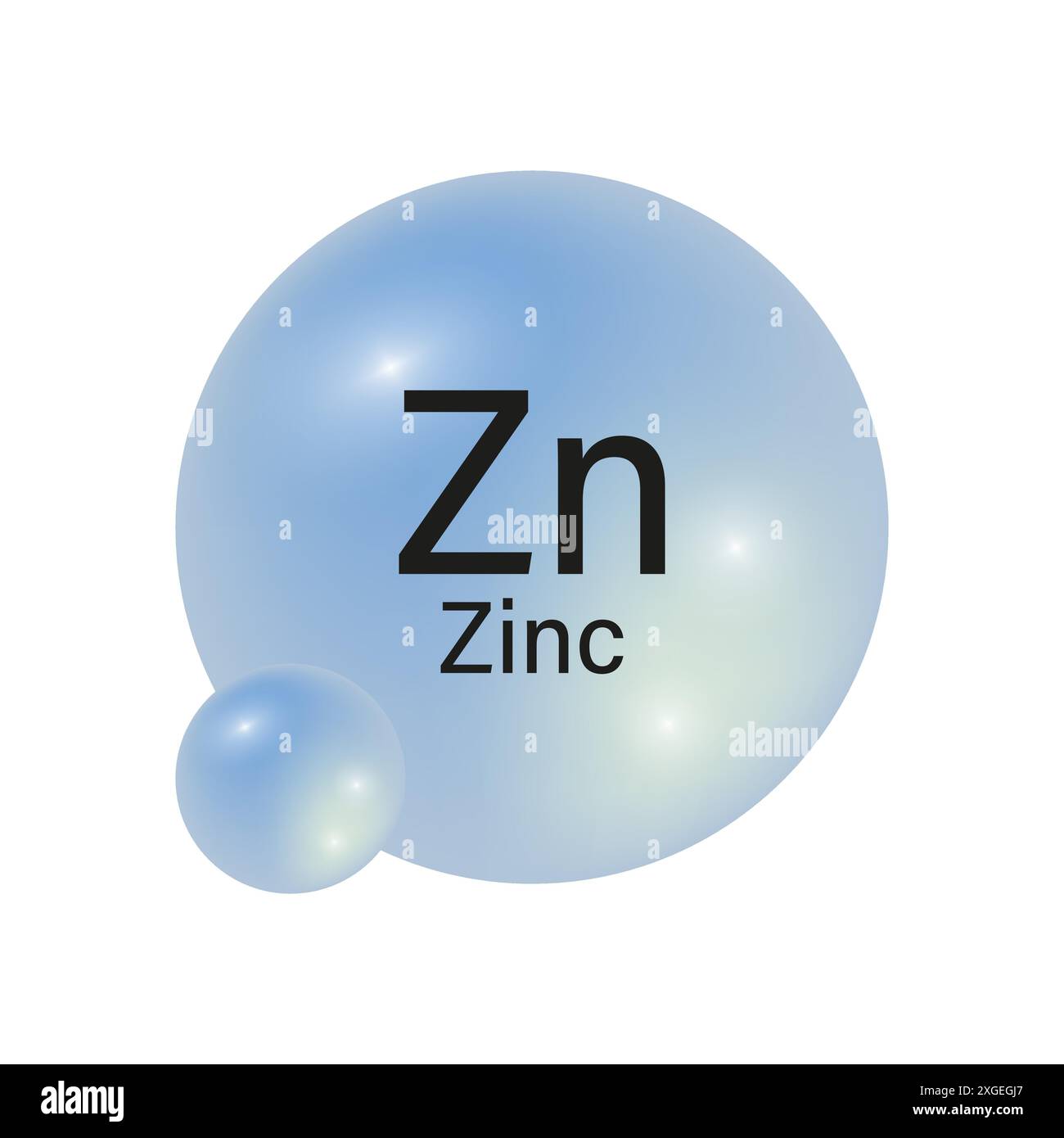 Zinc element icon. Zn symbol. Blue gradient spheres. Vector ...