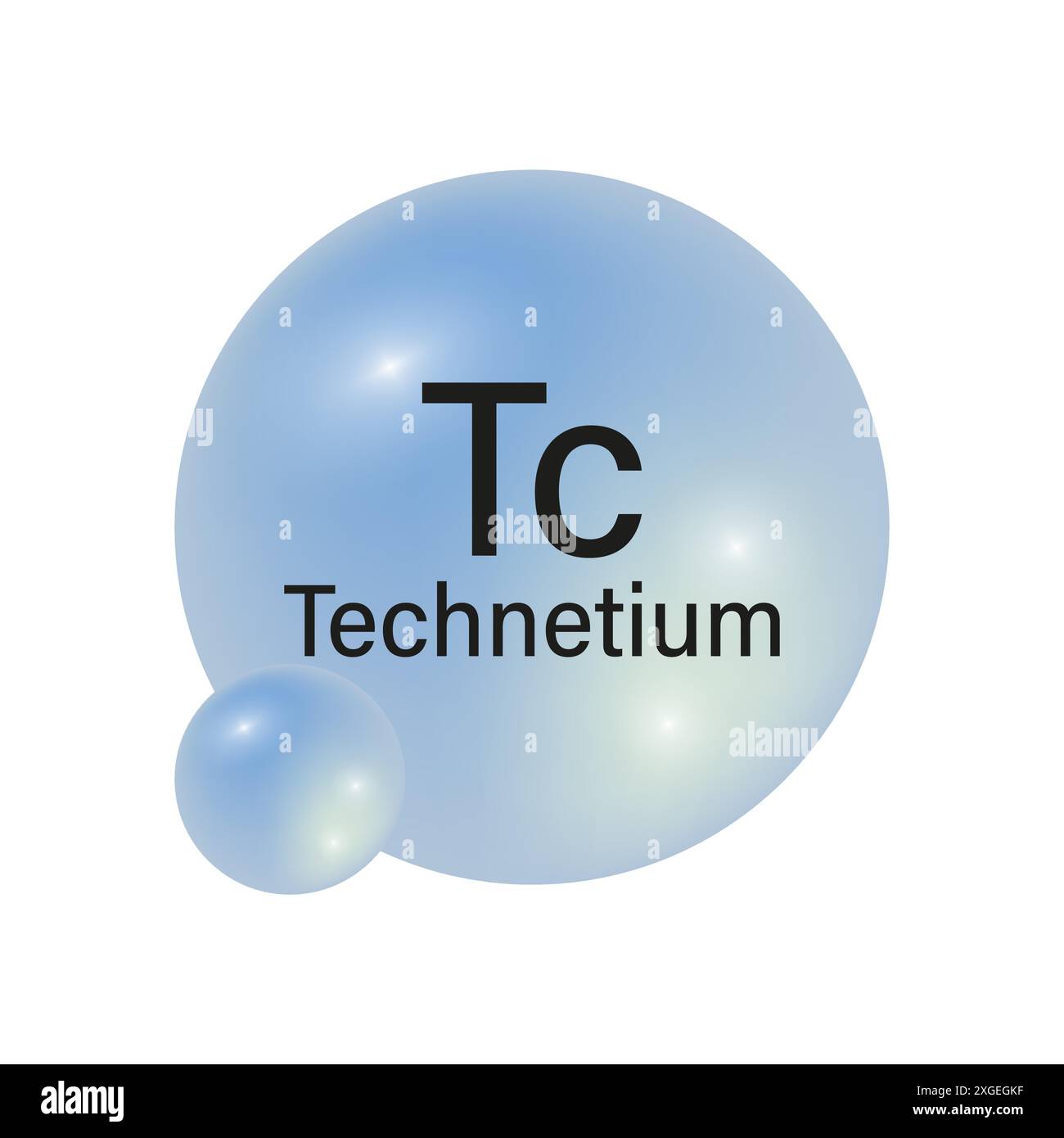 Technetium Element Icon Blue Gradient Sphere Atomic Symbol Tc Vector