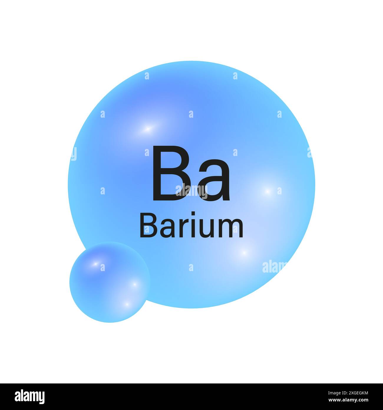 Barium element icon. Blue gradient spheres. Vector chemistry symbol ...