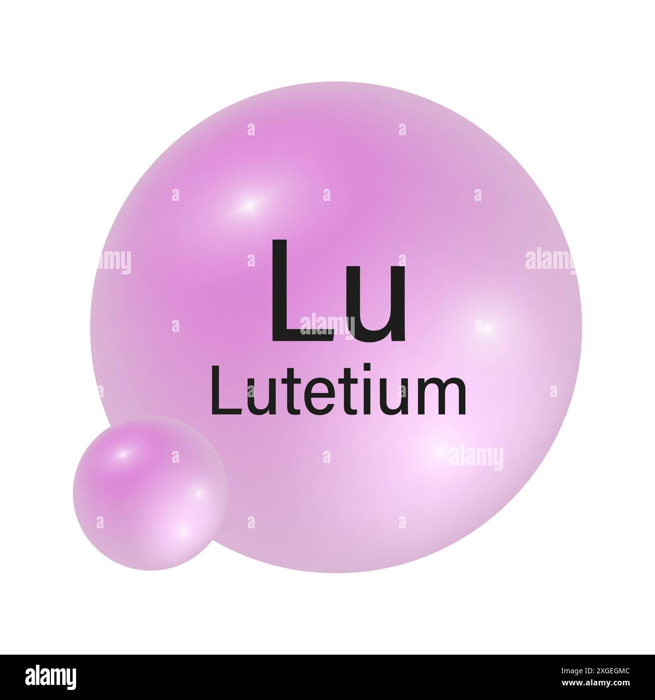 Lutetium element icon. Pink gradient spheres. Vector chemistry symbol ...