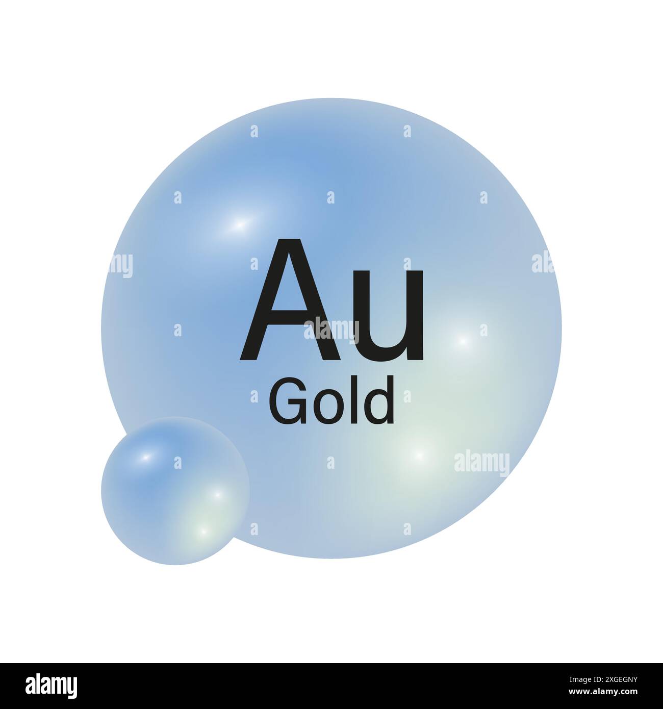 Gold Element Symbol Gold Element Au Chemistry Black And White Stock
