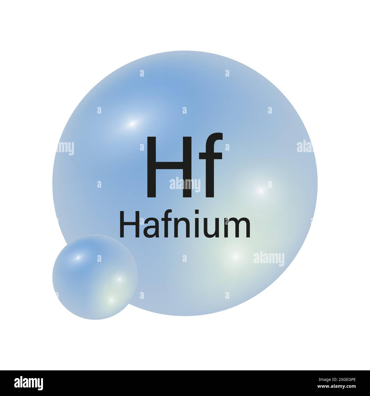 Hafnium element icon. Blue spherical symbol. Vector chemical ...