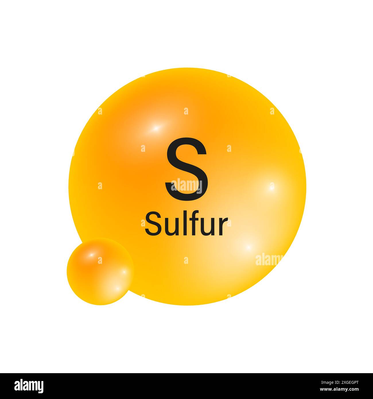 Chemical element symbol. Sulfur atom icon. Yellow and orange gradient ...
