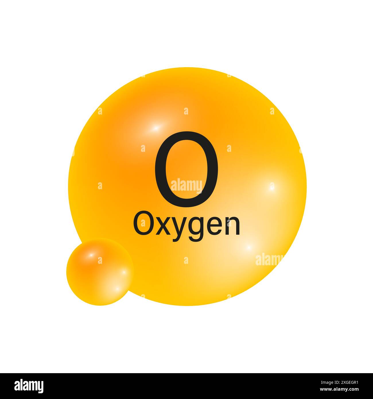 Oxygen Element Symbol O Chemical Element Orange Glossy Spheres Chemistry Concept Vector