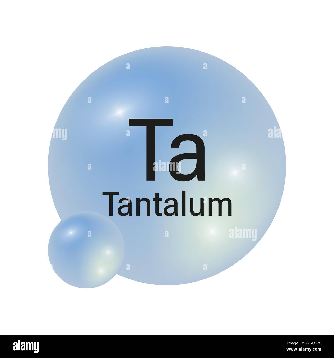 Tantalum element icon. Blue spherical symbol. Vector chemical ...