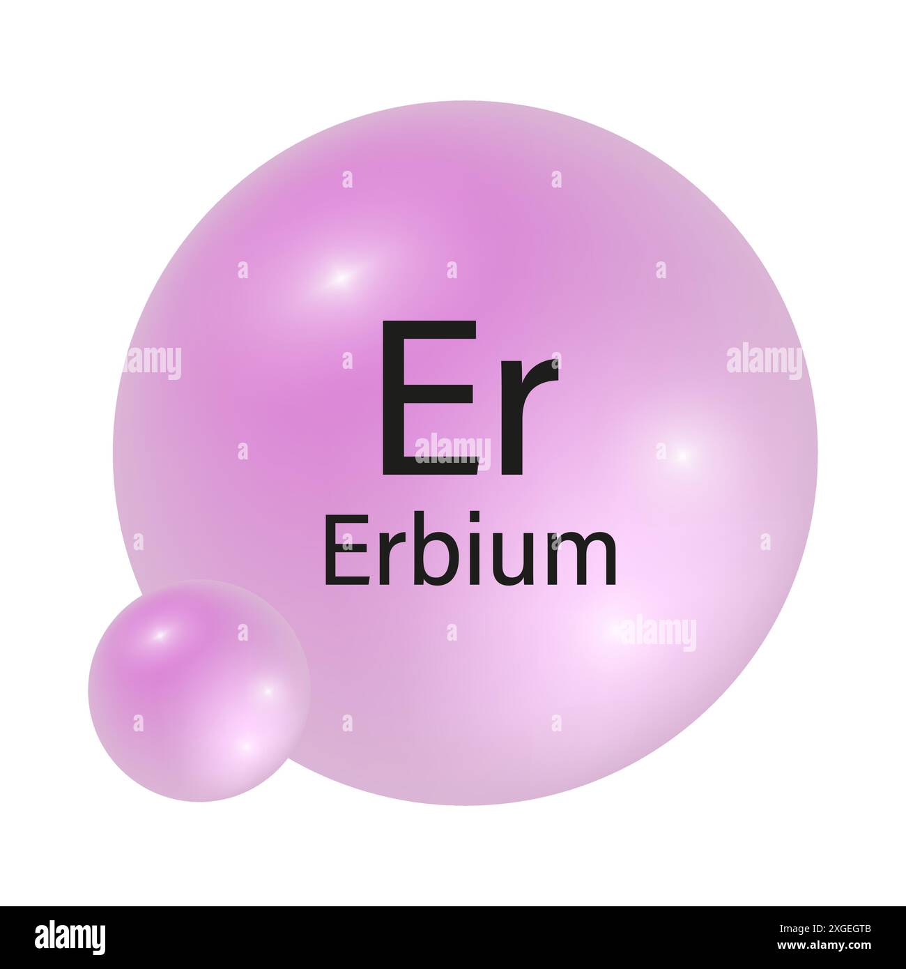 Chemical element symbol. Erbium atom icon. Pink and purple gradient ...