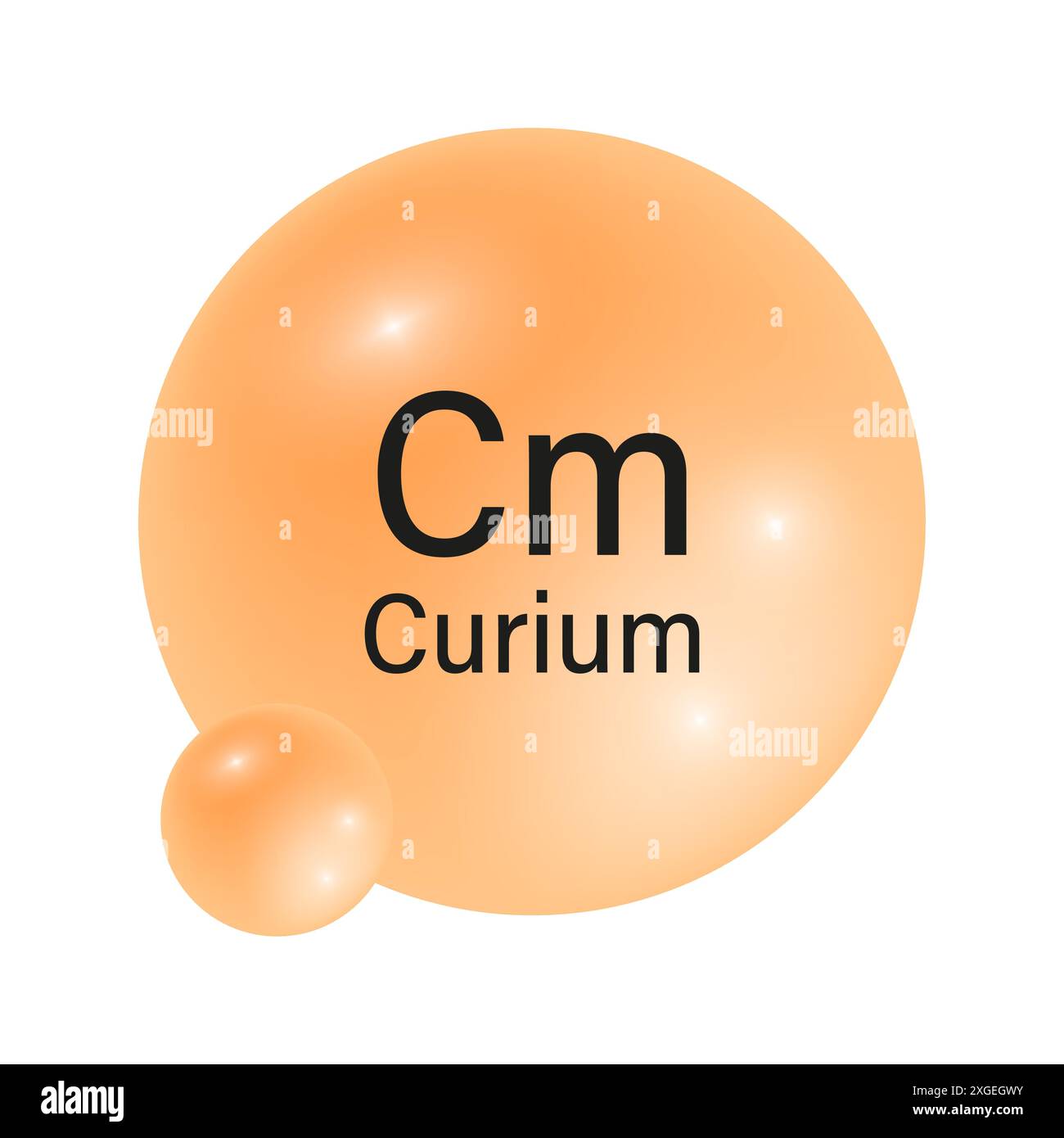 Curium element icon. Cm symbol. Orange gradient spheres. Vector ...
