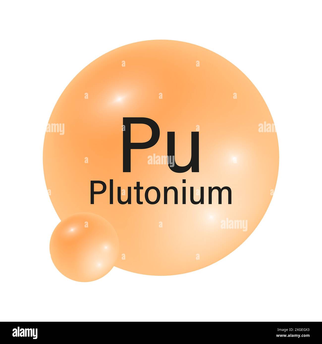 Plutonium element icon. Orange gradient spheres. Vector chemistry ...