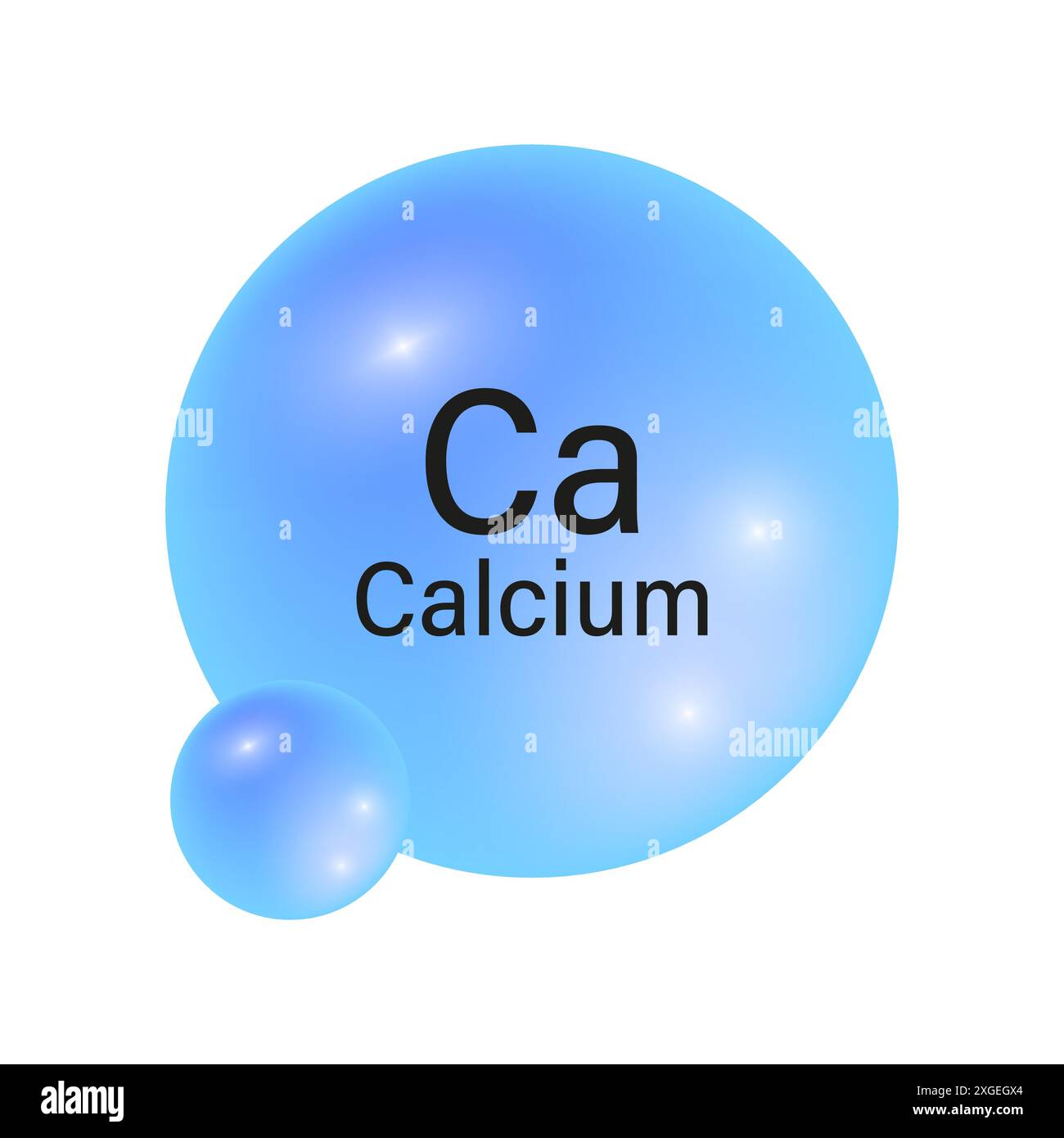 Calcium element icon. Blue gradient spheres. Vector chemistry symbol ...