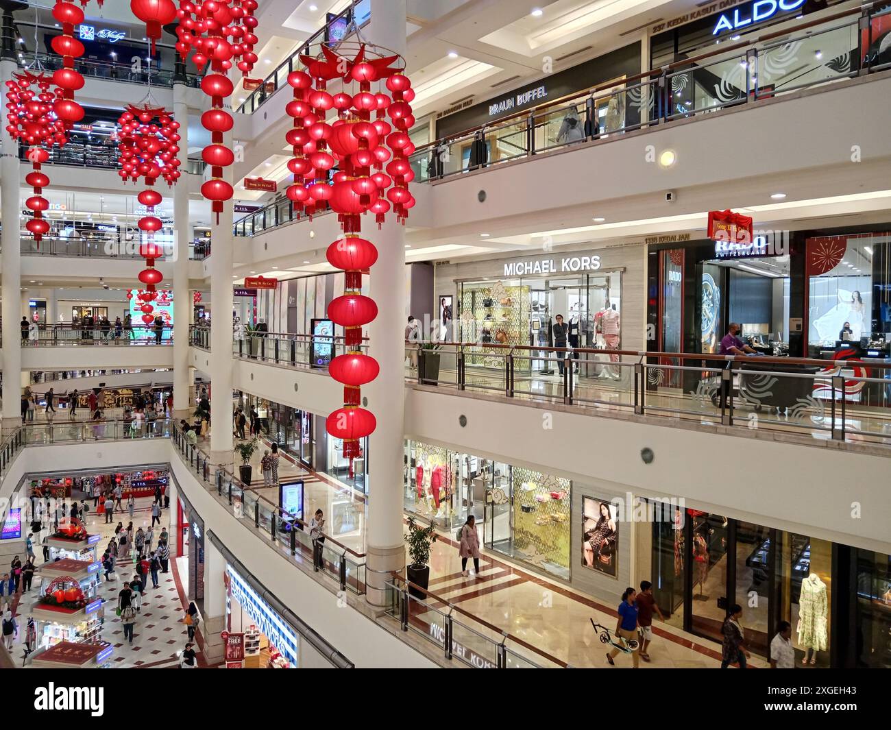 Kuala Lumpur, Malaysia - February 14, 2024: Interior view of Suria KLCC ...