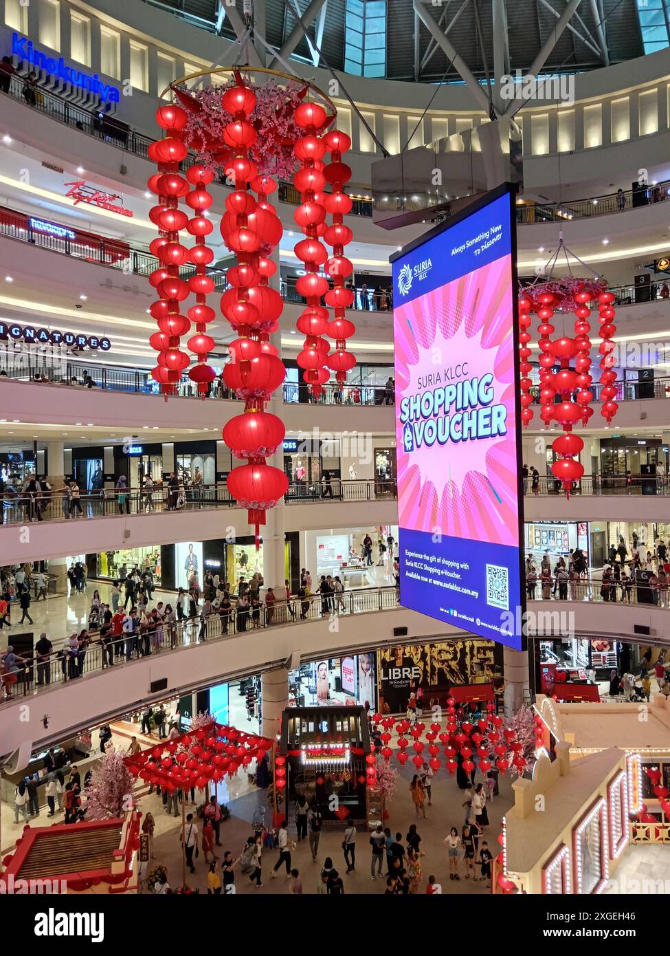 Kuala Lumpur, Malaysia - February 14, 2024: Interior view of Suria KLCC ...
