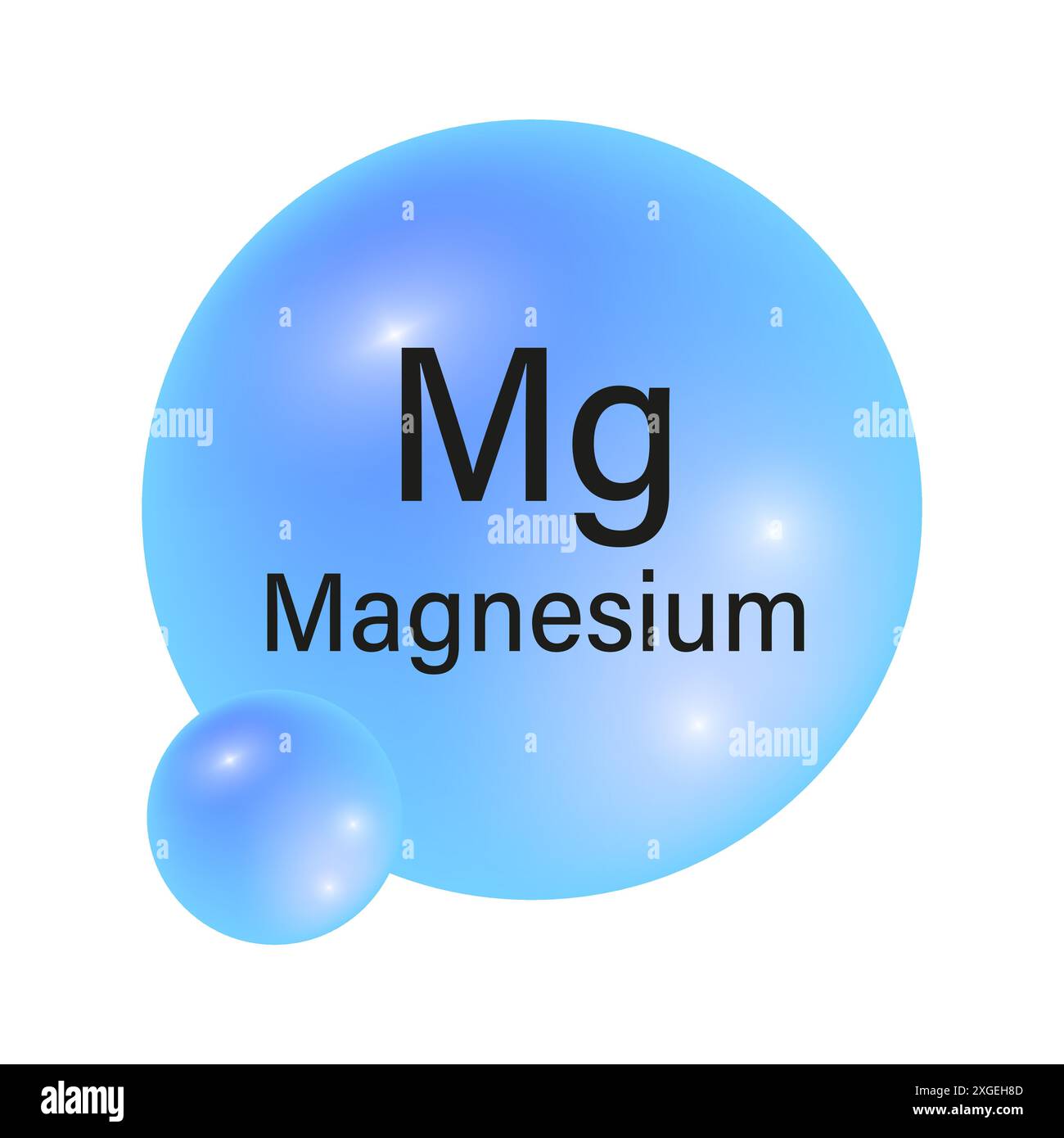 Magnesium element icon. Blue gradient spheres. Vector chemistry symbol ...